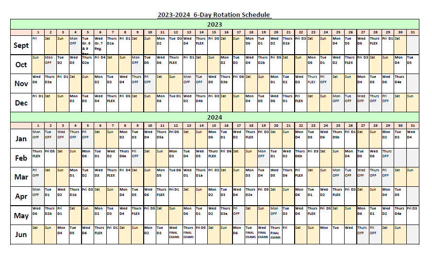 School Hours and Calendar - Father Michael Troy Catholic Junior High School
